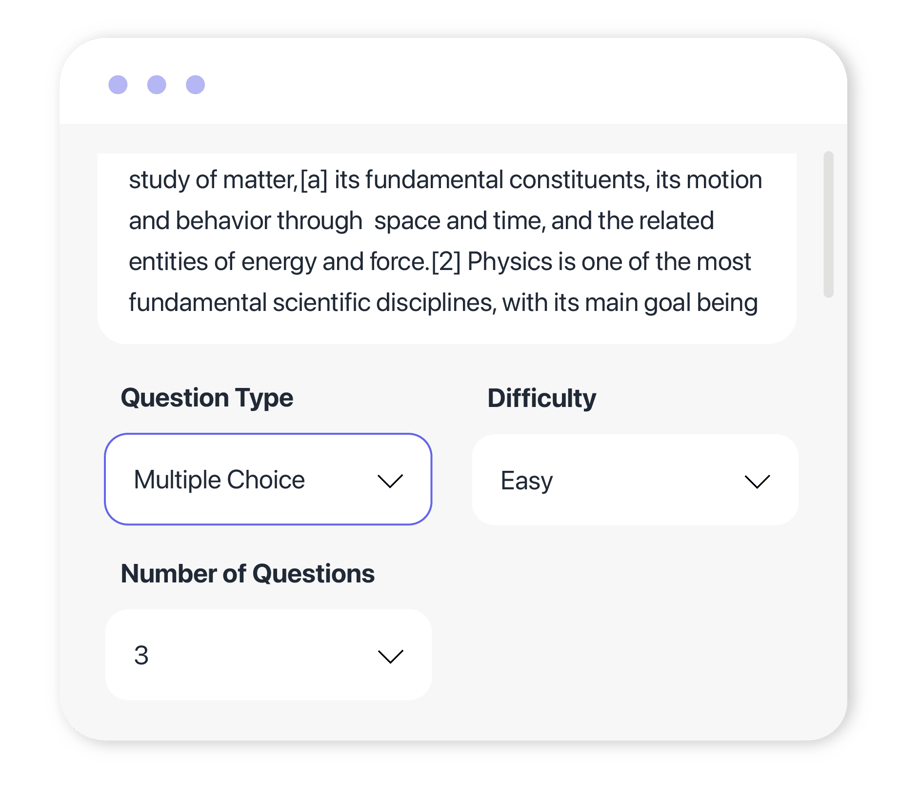 AI Question Generator From Text And PDFs