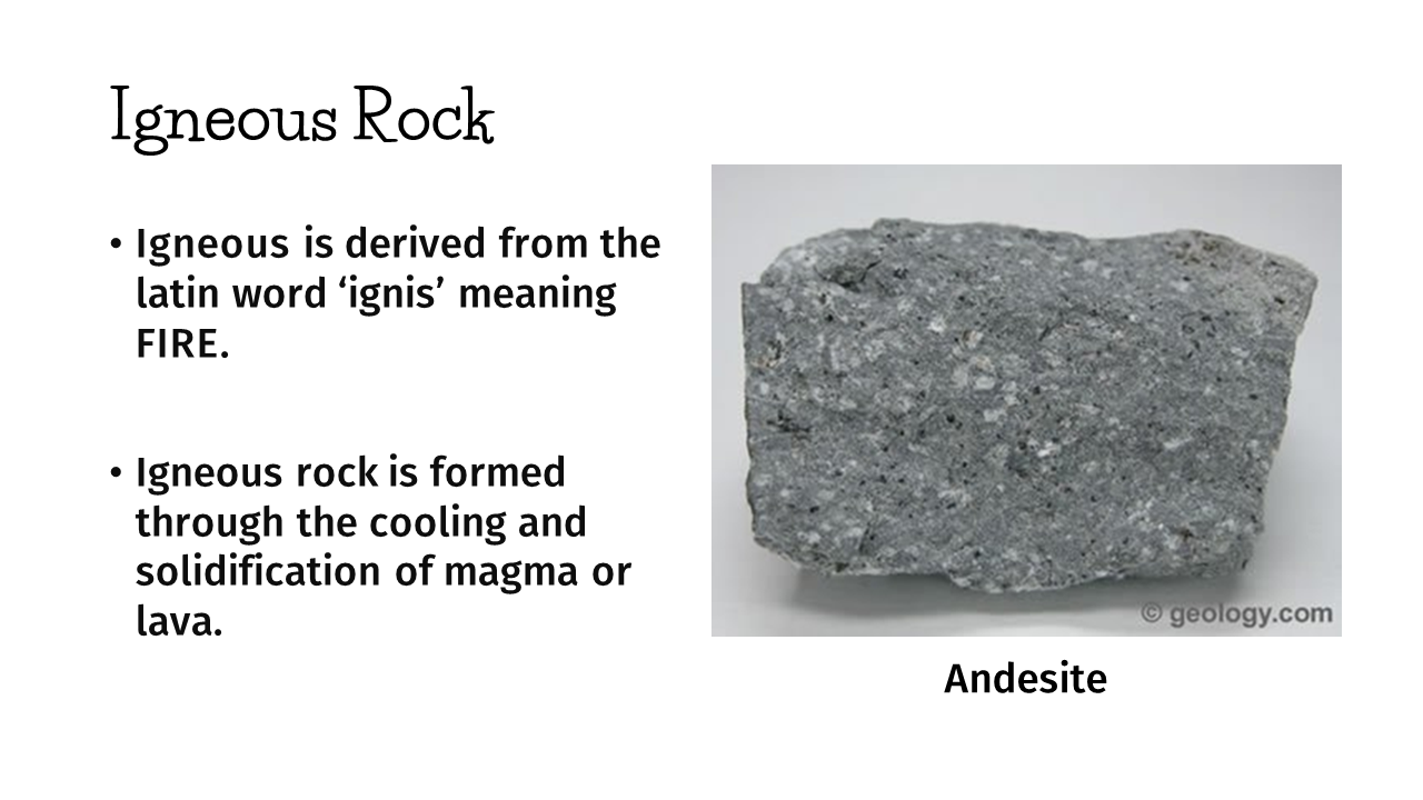 What is igneous rock and how is it formed?